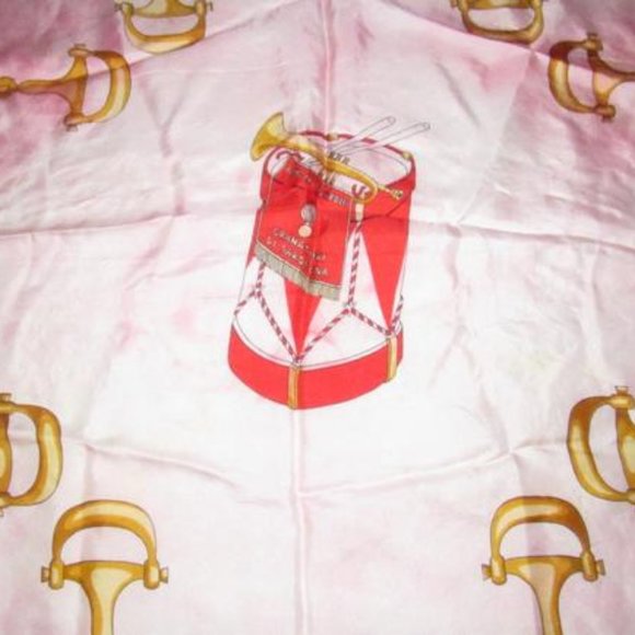 Gucci | Accessories | Gucci Red Gold White Horsebit Equestrian Silk ...